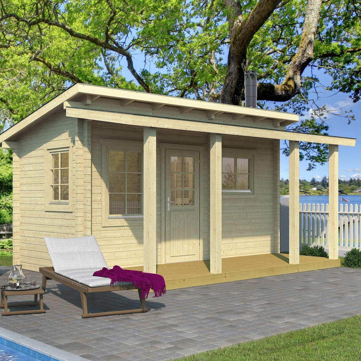 MODERNI PIHASAUNA 15 4.7x2.4m Sauna Log Cabin | Timber Building Specialists