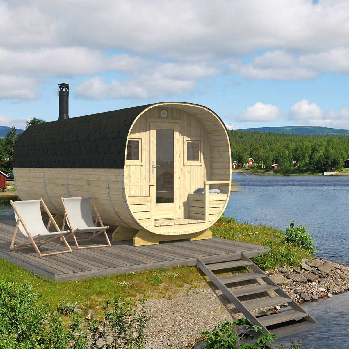 RUKA 2.4x5.7m Barrel Sauna | Timber Building Specialists