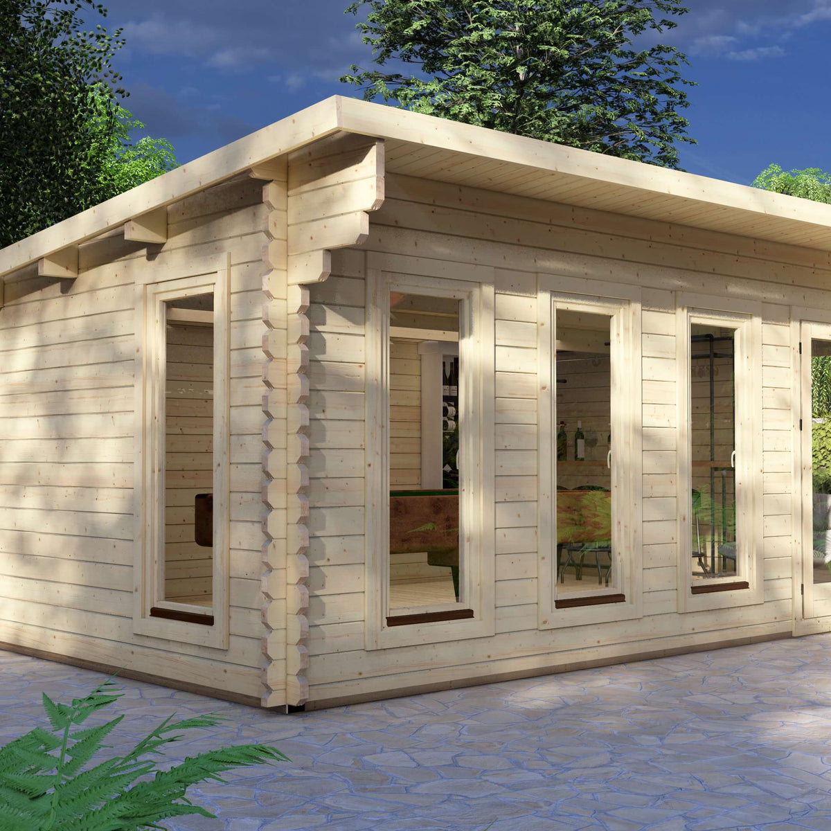 Sycamore 6x4m Log Cabin in 44mm Logs | Timber Building Specialists