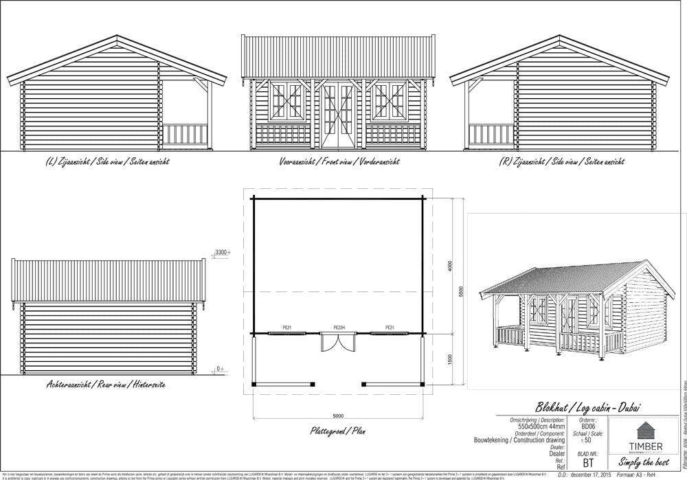 Dubai Log Cabin 5.0x5.5m | Timber Building Specialists