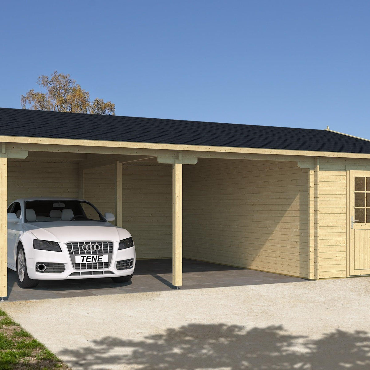 GARAGE VAASA 8.4x6.0m Log Cabin Garage | Timber Building Specialists